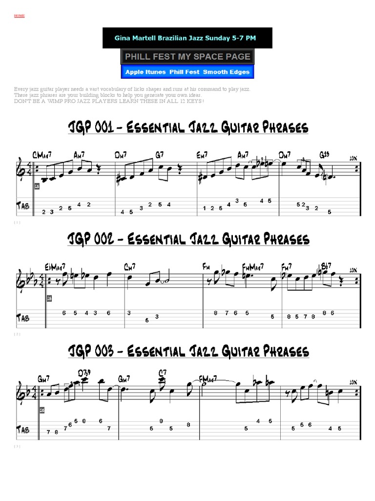 Phill Fest 98 Jazz Guitar Licks Essential Jazz Guitar Phrases PDF | PDF