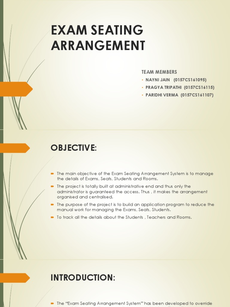 Exam Seating Arrangement System Overview | PDF | My Sql | Databases