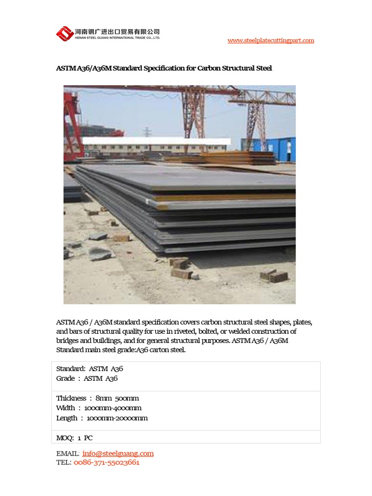 ASTM A36/A36M Standard Specification For Carbon Structural Steel | PDF ...