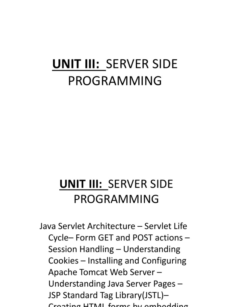 Unit 3 | PDF | Java Servlet | Java Server Pages