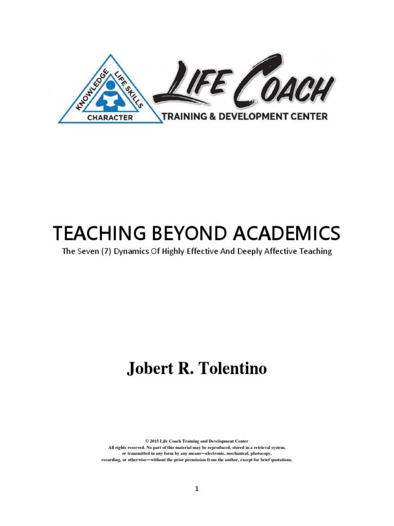 Teaching Beyond Academics: Jobert R. Tolentino | PDF | Value (Ethics ...