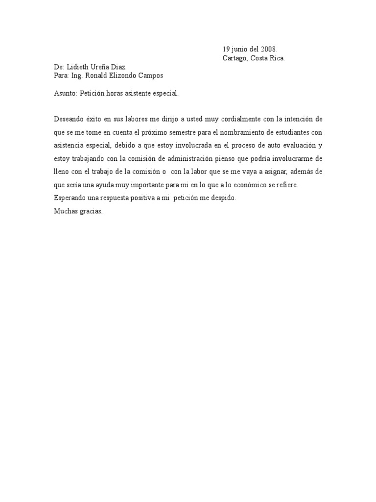 Carta Asistencia | PDF