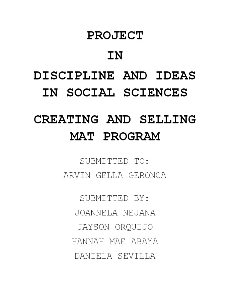 Empowering Lives Through Mat Sales Program | PDF