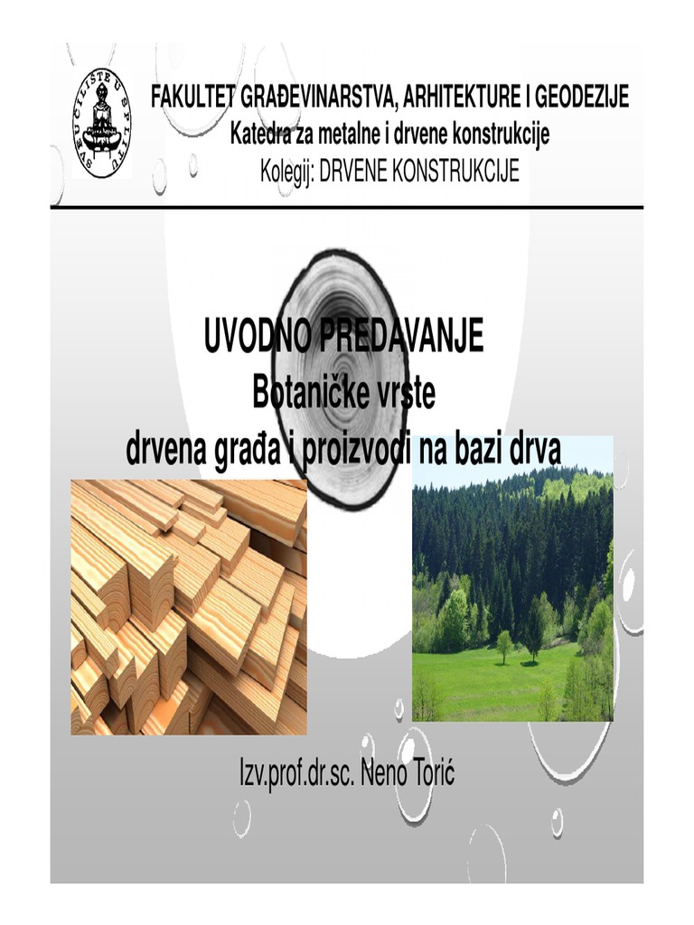 1 Uvodno Predavanje - Botanicke Vrste, Gradja I Proizvodi | PDF