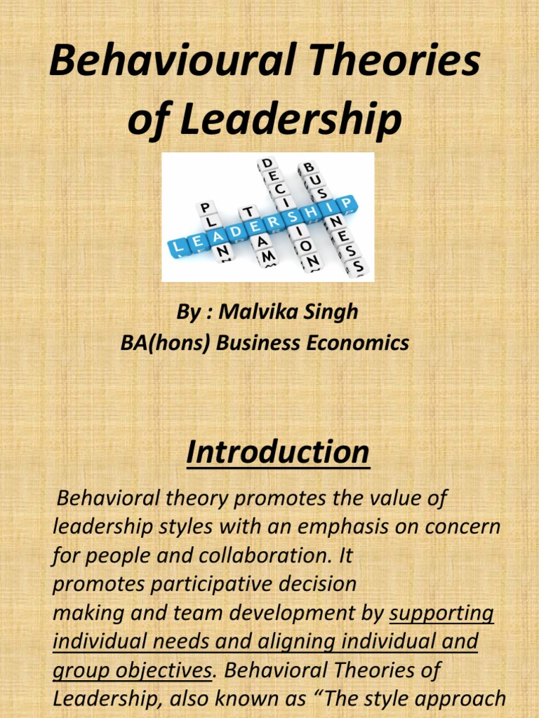 Behavioural Theories of Leadership 1 | PDF | Human Behavior | Leadership