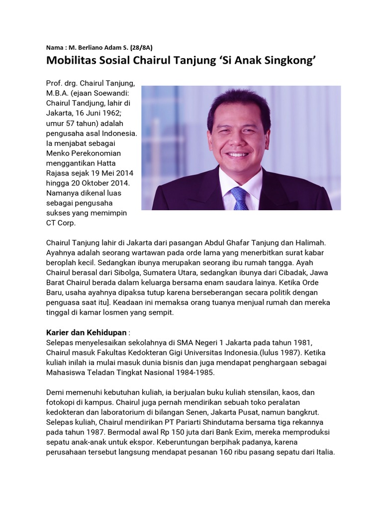 Mobilitas Sosial Chairul | PDF