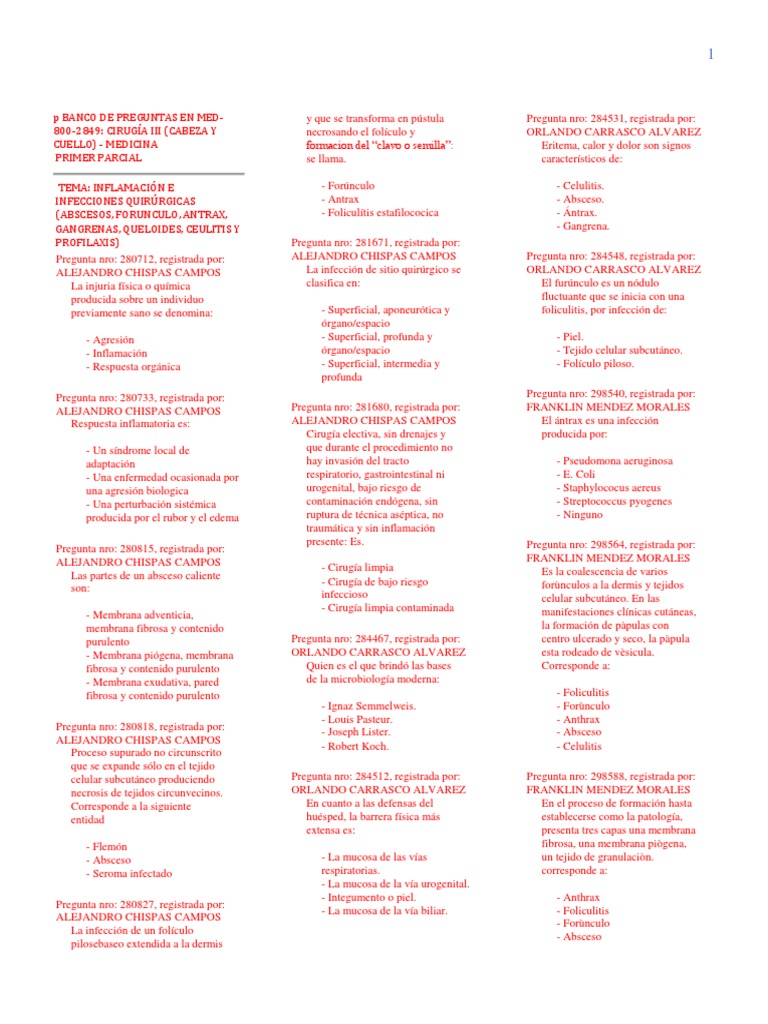 Banco Cirurgia | PDF | Inflamación | Sistema inmune