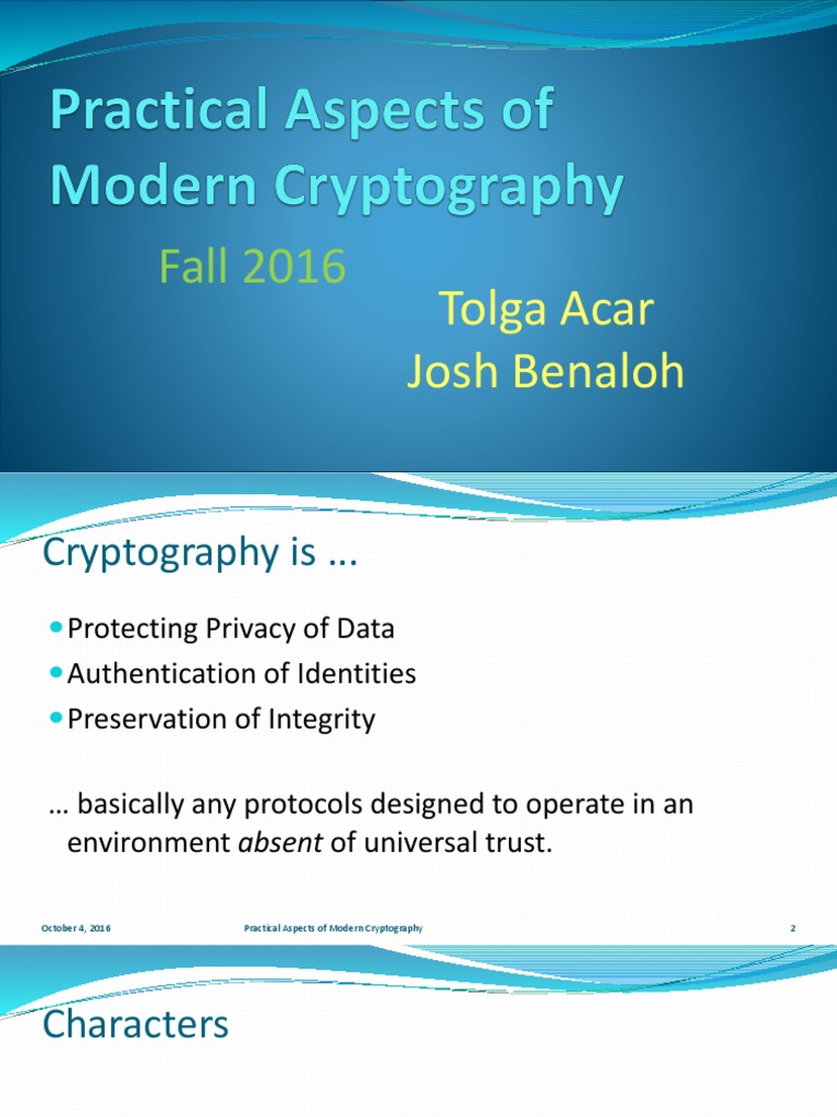 Modern Cryptography Lecture 1 | PDF | Theoretical Computer Science ...
