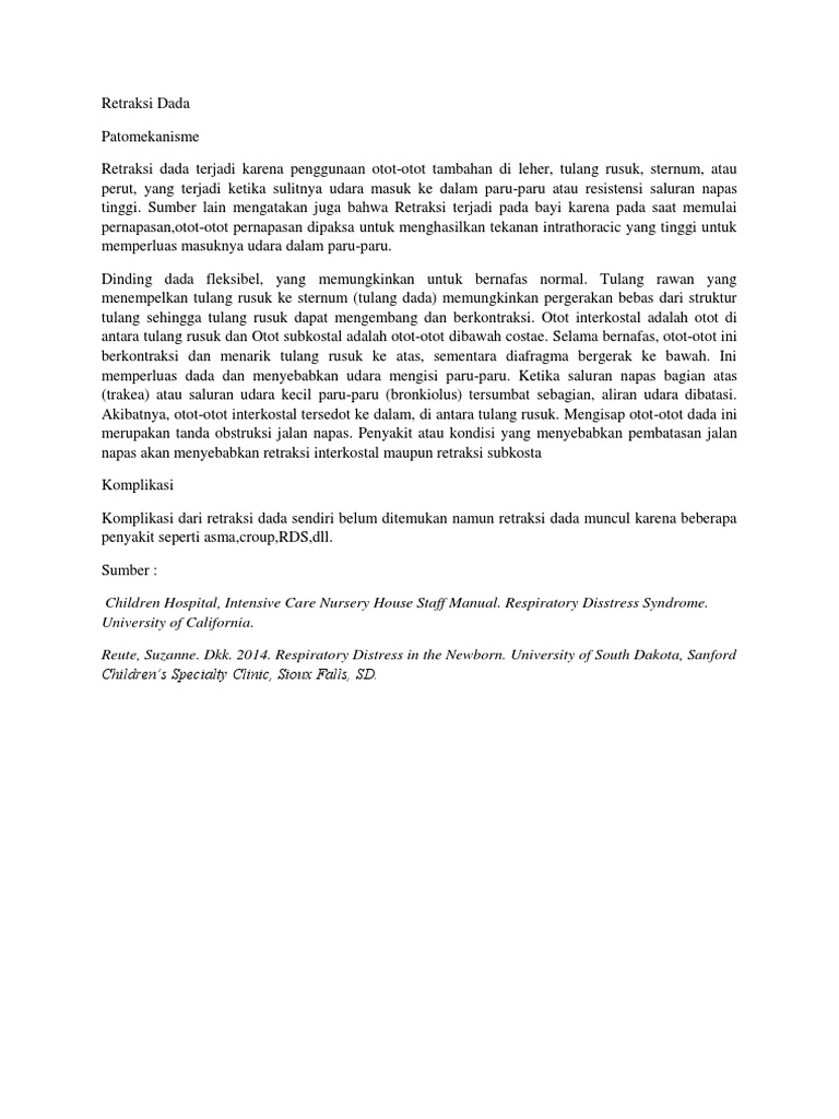 Jenis dan Penyebab Retraksi Dada | PDF
