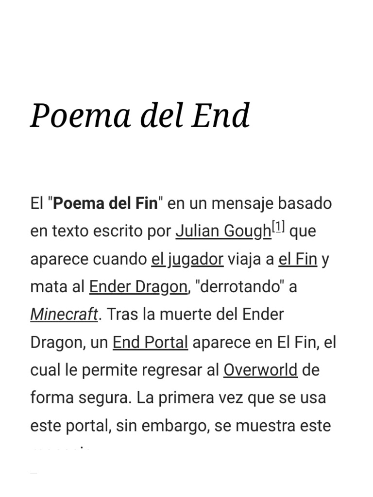 Poema Del End - El Oficial Minecraft Wiki | PDF | Universo | Fantasmas