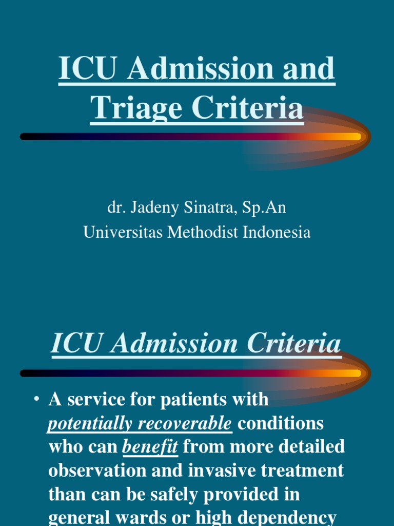 ICU Triage (Edit) | Download Free PDF | Intensive Care Unit | Intensive ...