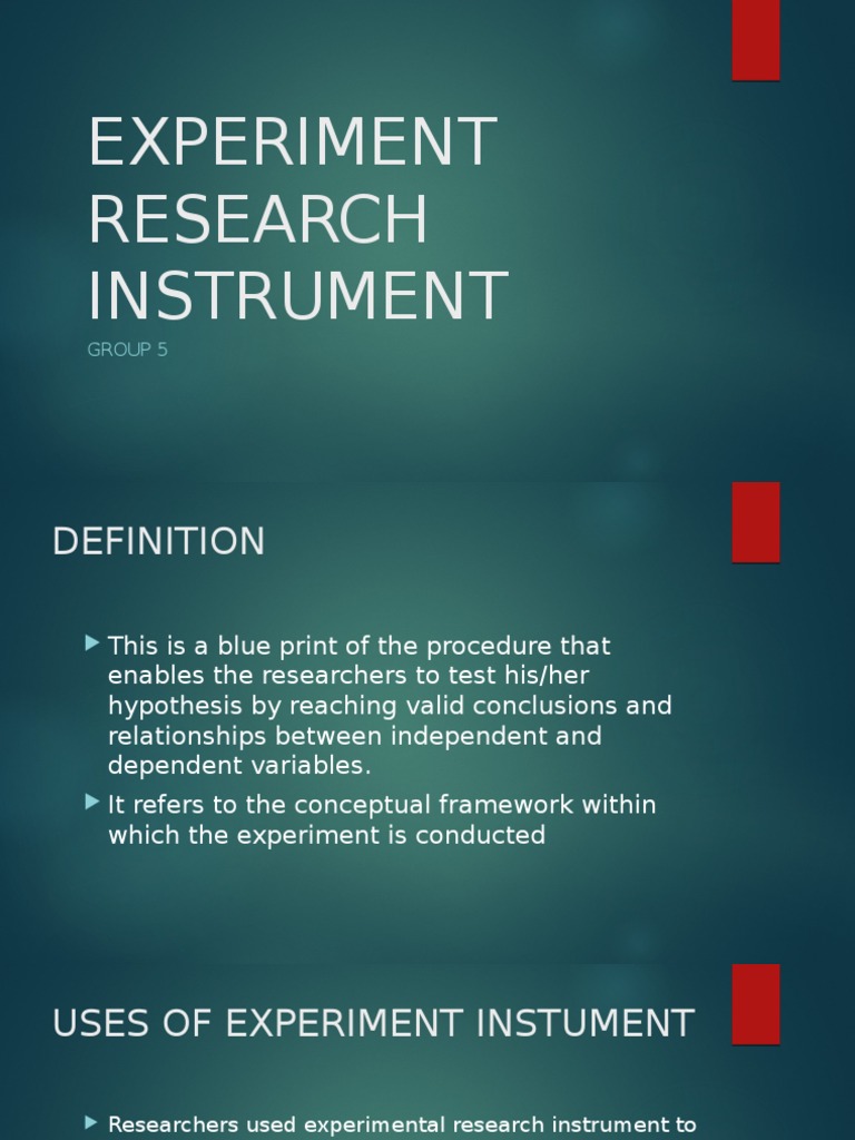 Experiment Research Instrument | PDF