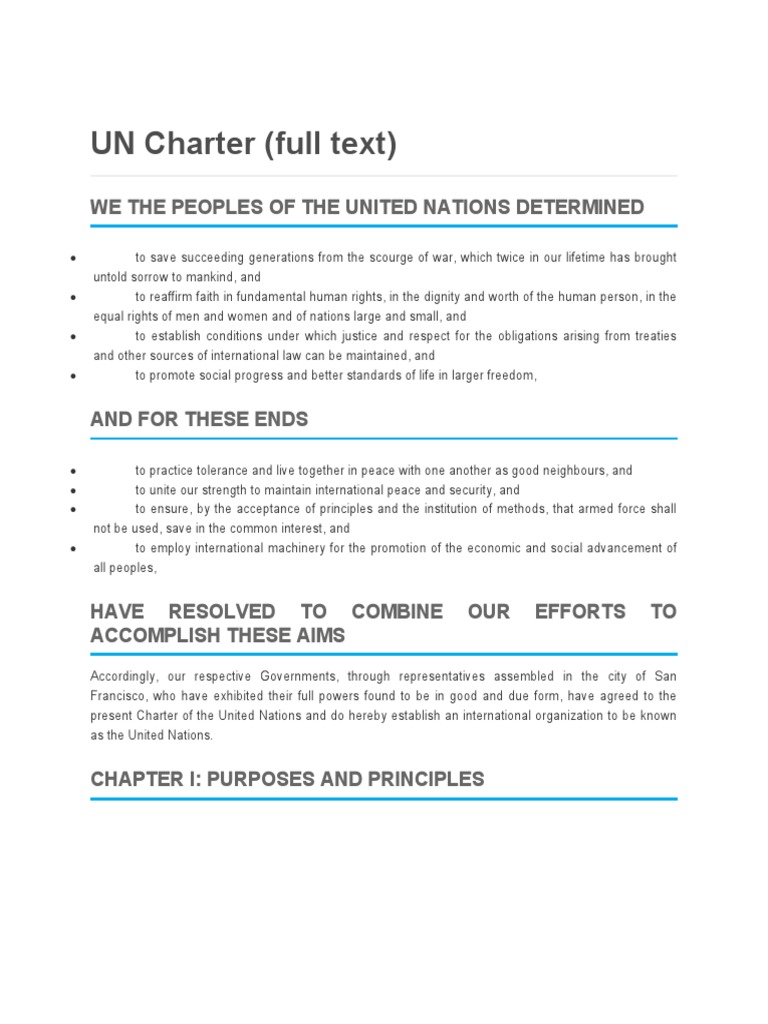 UN Charter | PDF | United Nations General Assembly | United Nations