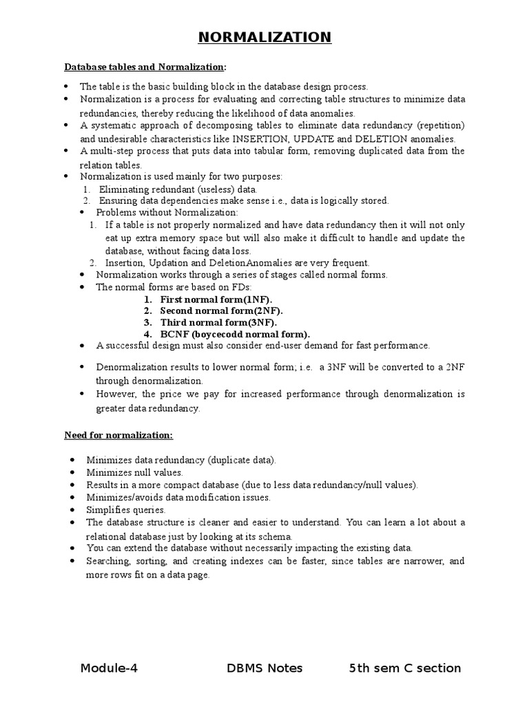4th Module DBMS Notes | PDF | Databases | Relational Database
