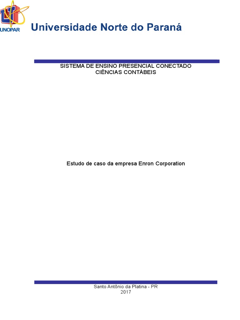 Análise do Caso Enron na Contabilidade | PDF | Contabilidade | Economias