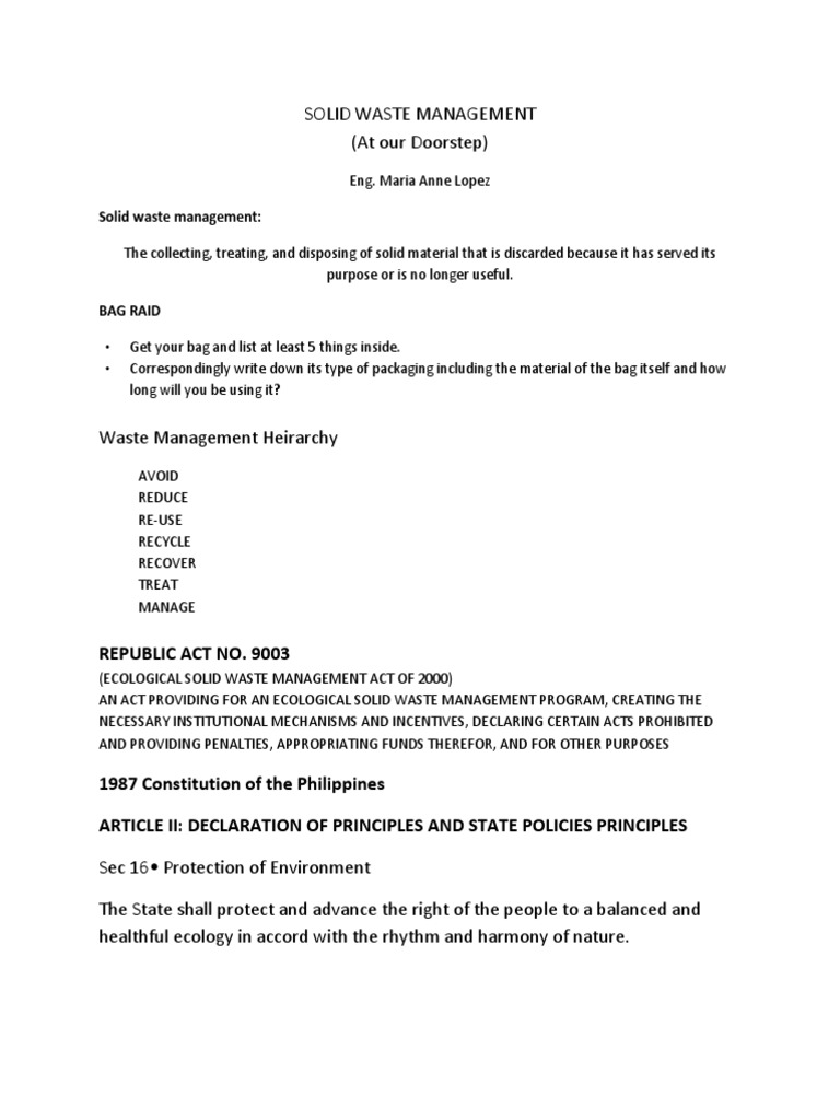 Solid Waste Management | PDF | Waste Management | Compost