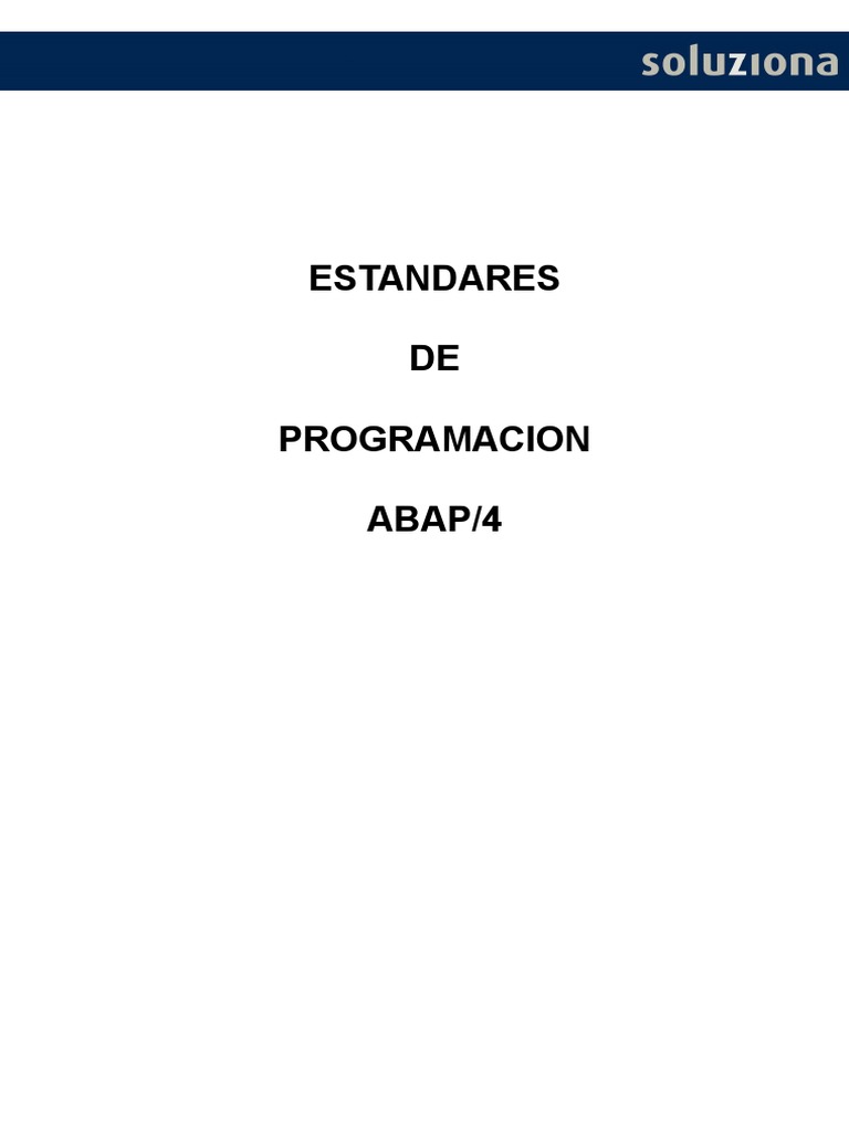 Metodología SAP - Estándares ABAP | PDF | Programa de computadora | Programación