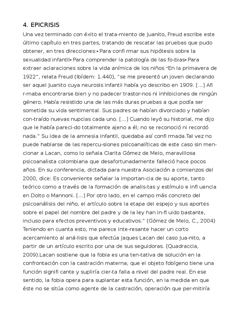 EpiCrisis Caso Hans | PDF | Psicoanálisis | Jacques Lacan