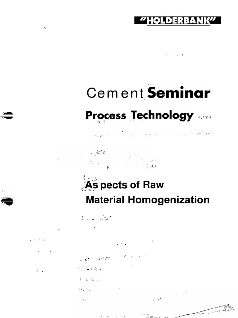 Aspects of Raw Material Homogenization in Cement Production | PDF ...