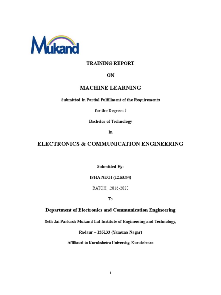 A-Seminar-Report-on-Machine-Learining Final Report | PDF | Statistical ...