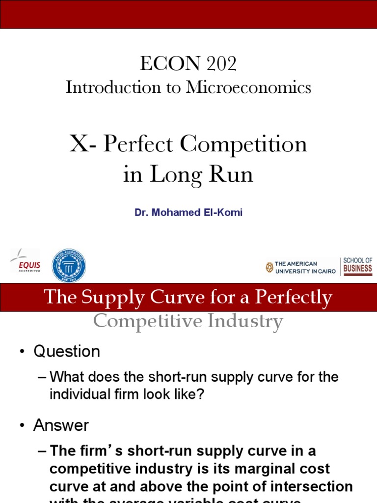 10 Princip Micro - T10 - Perfect Competition in LR | PDF | Long Run And ...