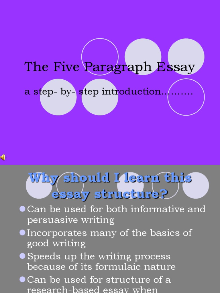 The Five Paragraph Essay: A Step-By - Step Introduction | PDF | Essays