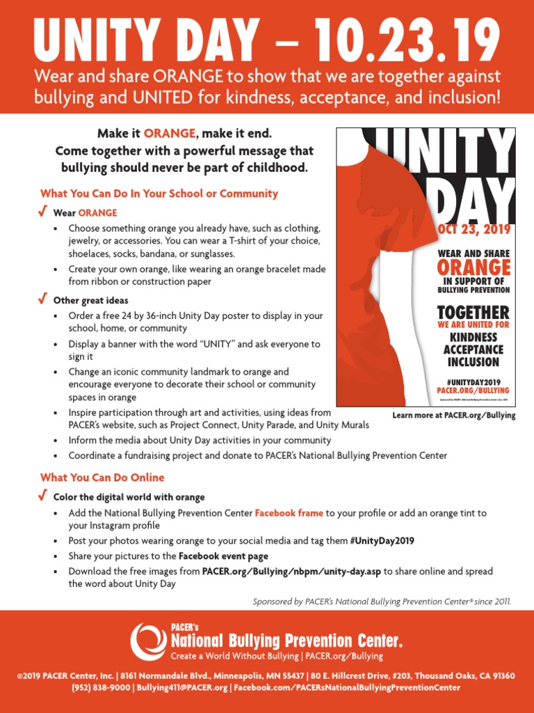 Wear and Share ORANGE To Show That We Are Together Against Bullying and ...