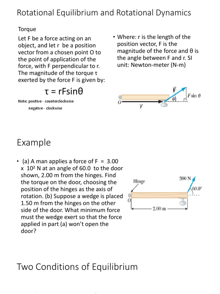 Rotational Equilibrium and Rotational Dynamics Student | PDF | Torque ...