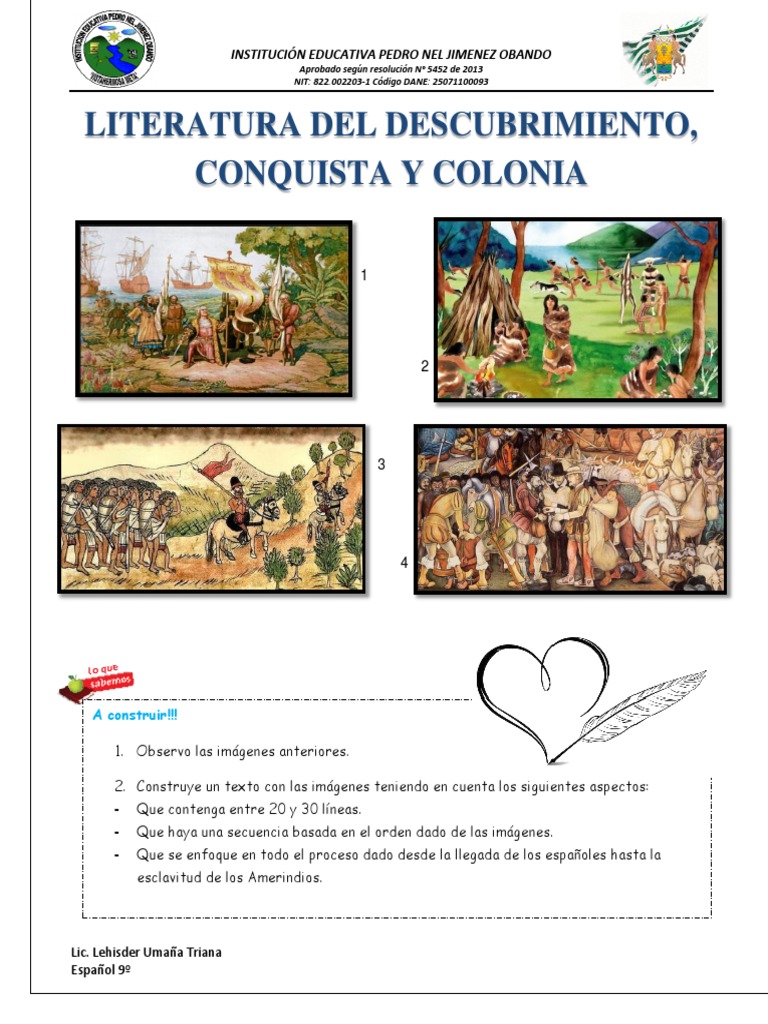 Spanish 9º 2do Periodo LITERATURA DEL DESCUBRIMIENTO, CONQUISTA Y ...