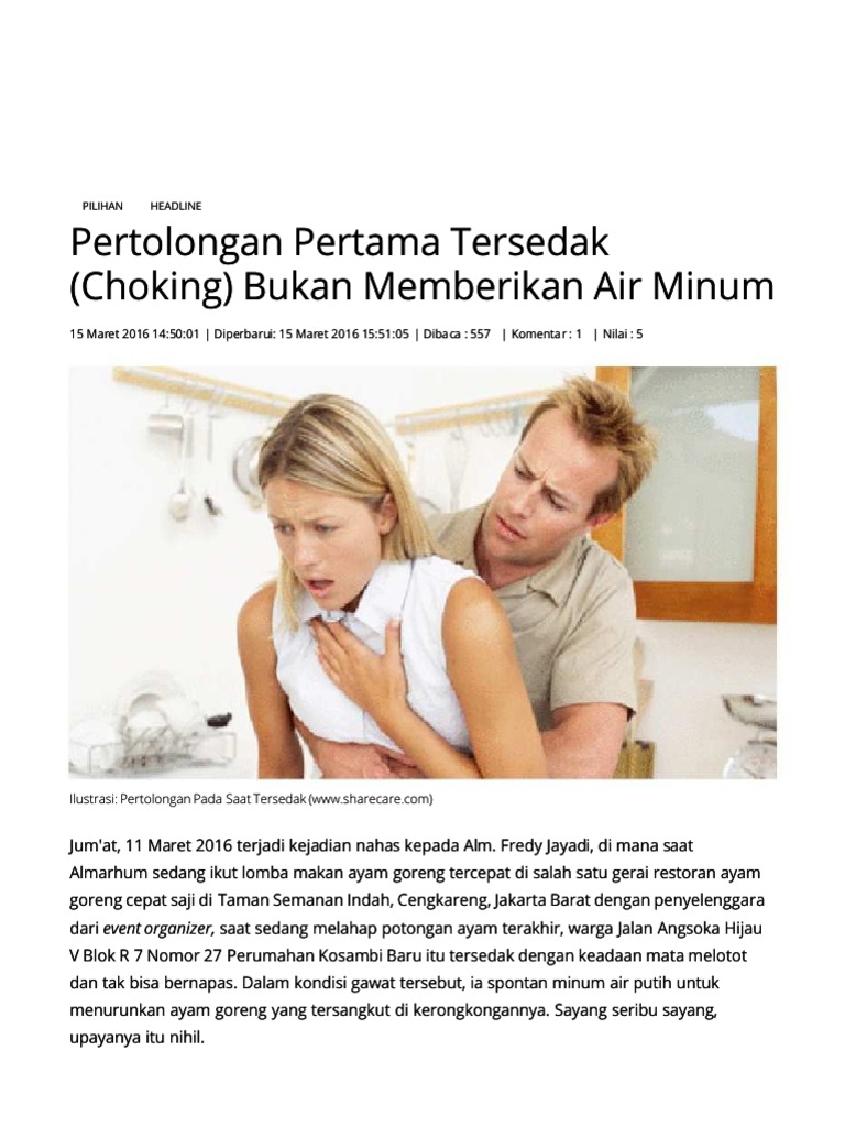 Edoc - Pub Pertolongan Pertama Tersedak Choking Bukan Memberi | PDF