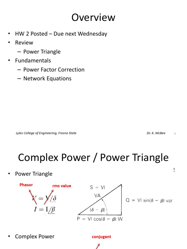 HW 2 Posted - Due Next Wednesday - Review - Power Triangle ...