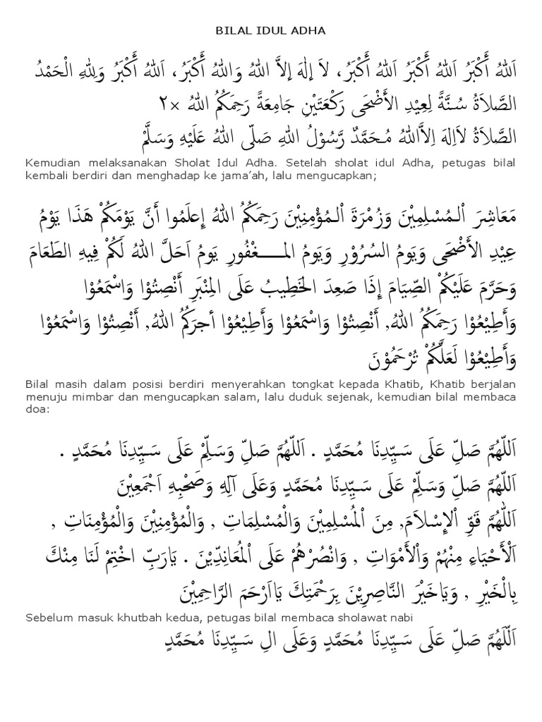 Bilal Idul Adha | PDF | Foreign Language Studies | Wellness