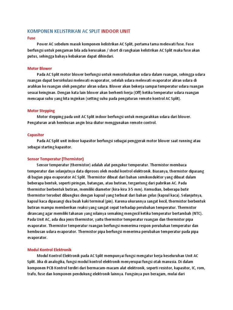 Komponen-Komponen AC Dan Fungsinya | PDF