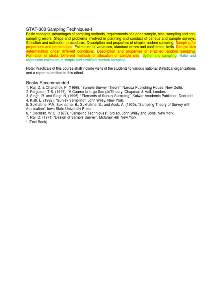 Sampling Course | PDF