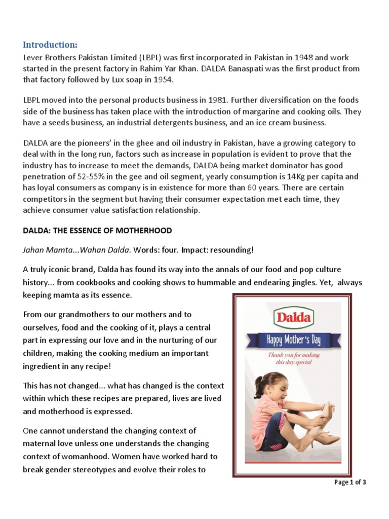 Dalda | PDF | Brand | Foods