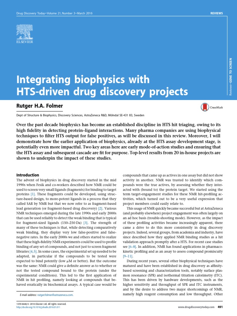 HTS Driven Drug Discovery | PDF | Drug Discovery | Surface Plasmon ...
