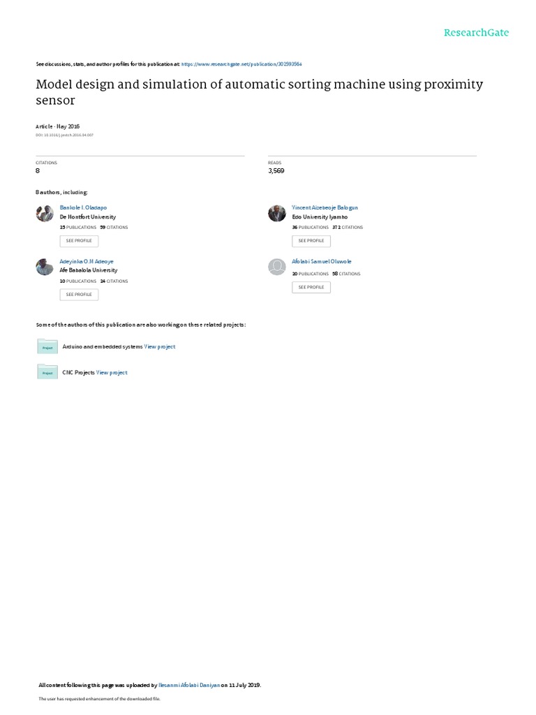Automatic Sorting Machine | PDF | Programmable Logic Controller | Electric Motor