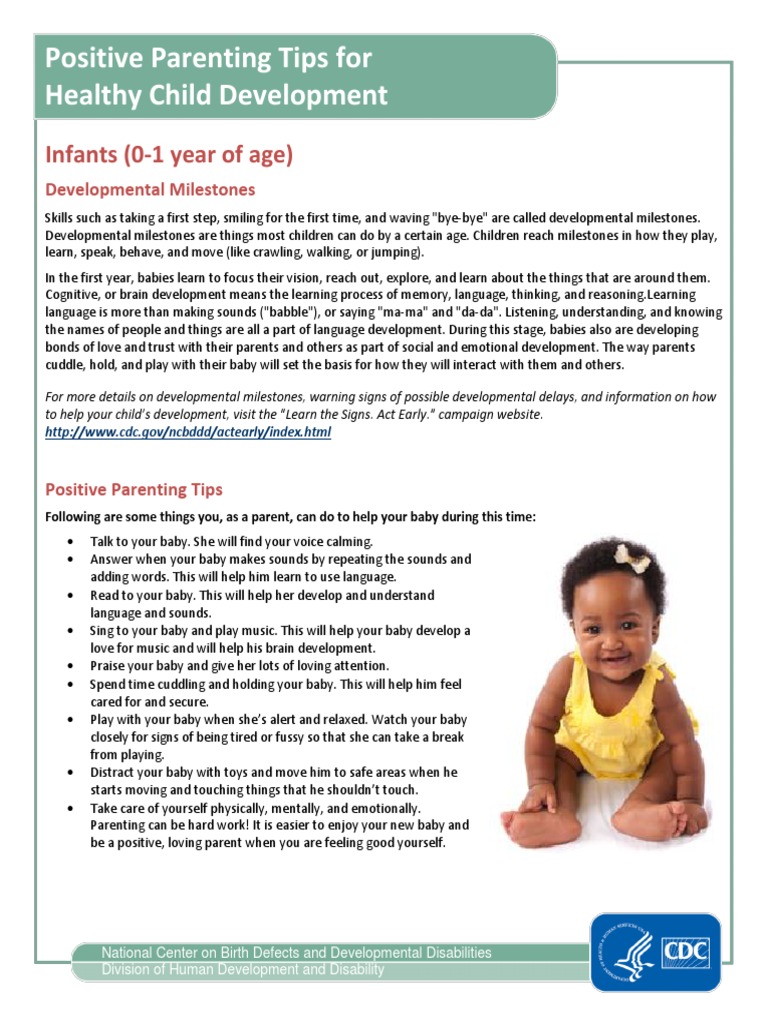 Positive Parenting Tips For Healthy Child Development: Infants (0-1 ...