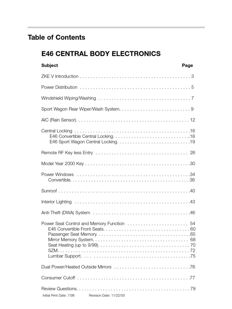 BMW E46 Central Body Electronics Internet | PDF