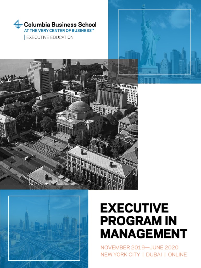Executive Program in Management: NOVEMBER 2019-JUNE 2020 New York City ...