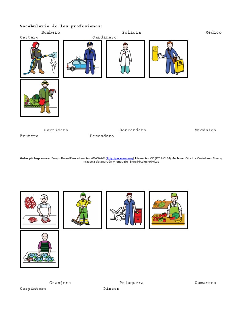 03 Vocabulario de Las Profesiones | PDF | Obras basadas en internet ...