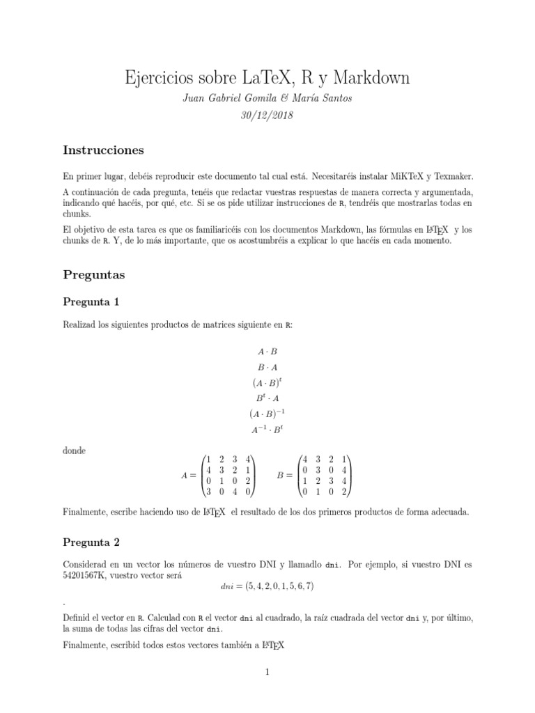 EjerciciosT3 2 PDF | PDF | Matriz (Matemáticas) | Vector Euclidiano