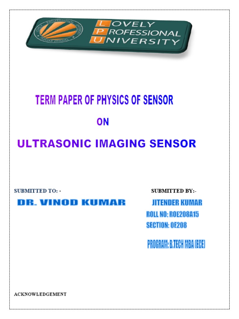 Ultrasonic Sensor | PDF | Ultrasound | Optical Fiber