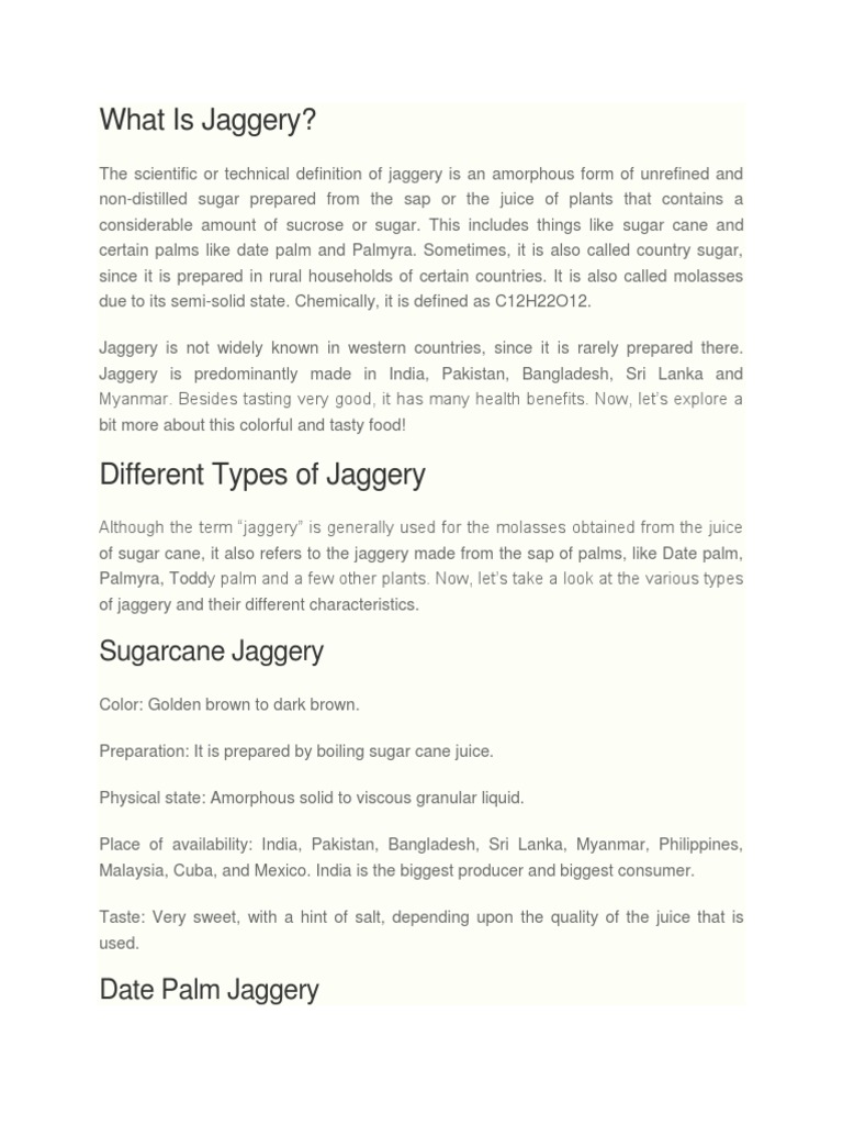 Adulteration in Jaggery | PDF | Fructose | Sucrose