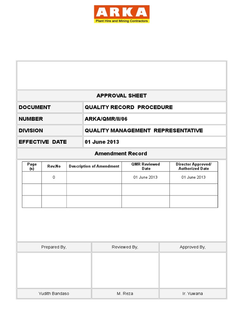Quality Record Procedure | PDF | Quality Management | Social Institutions