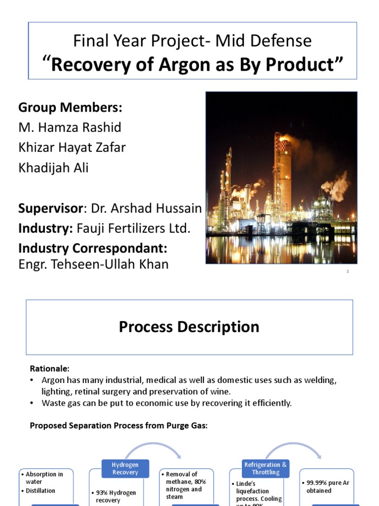 Recovery of Argon as a Byproduct: An Analysis of the Proposed ...