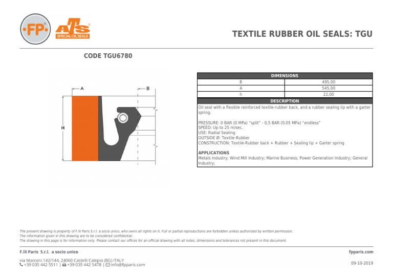 Textile Rubber Oil Seals: Tgu | PDF | Mechanical Engineering | Nature