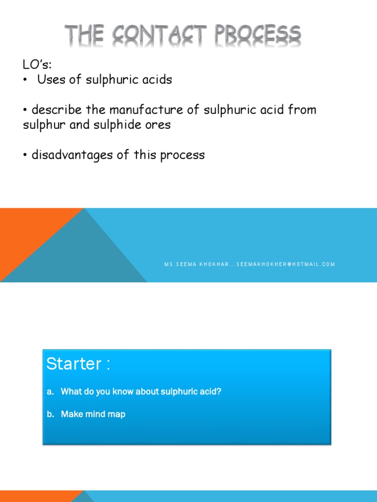 Contact Process | PDF | Sulfuric Acid | Chemical Process Engineering