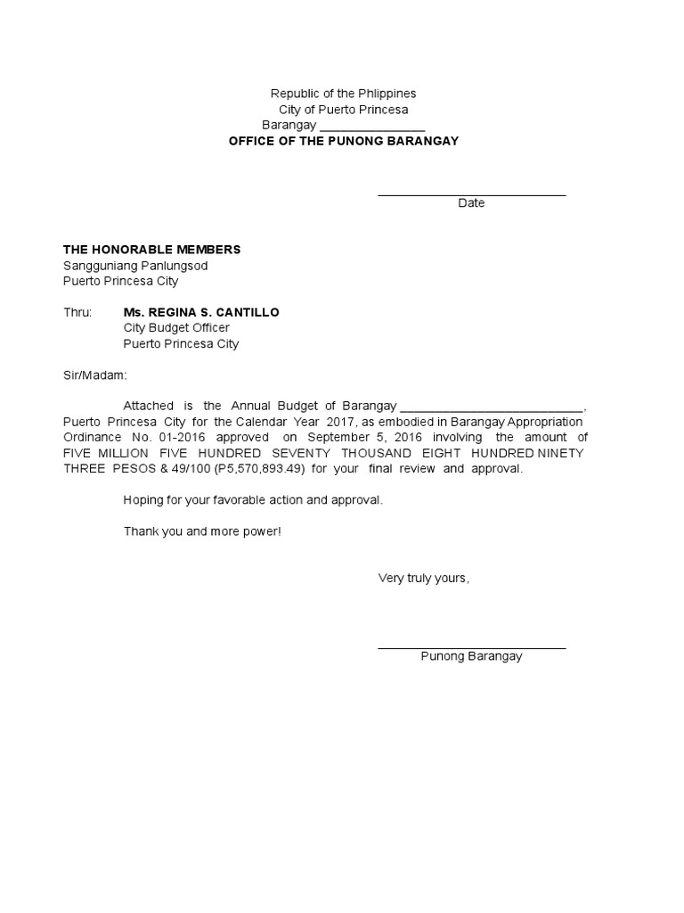 Barangay Budget Guideline | PDF | Economies | Business