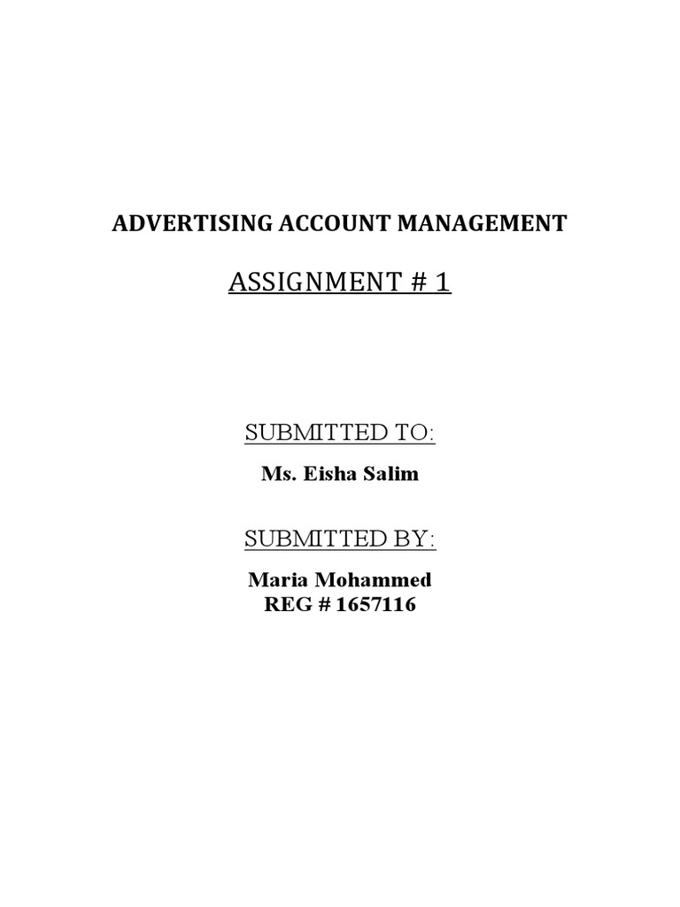 Assignment 1 - AAM | PDF | Advertising | Brand